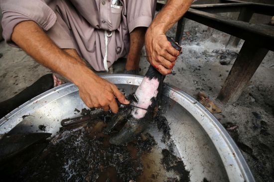 Pakistani Men Preparing Sacrificial Animals Legs Editorial Stock Photo ...