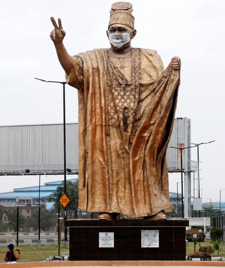 Statue Moshood Abiola Equipped Face Mask Editorial Stock Photo - Stock ...