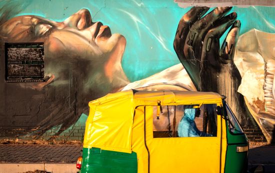 Tuck Tuck Drives Pasts Artwork By Editorial Stock Photo - Stock Image ...