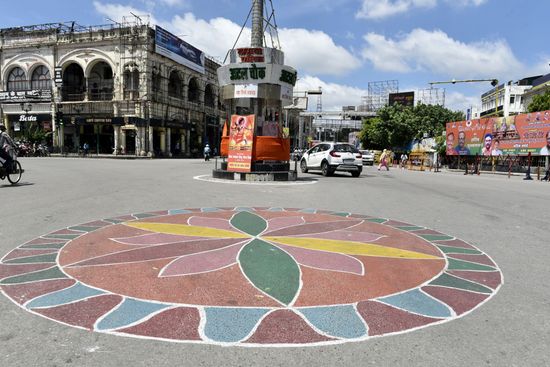 View Decorated Atal Chowk Rangoli Portrait Editorial Stock Photo ...