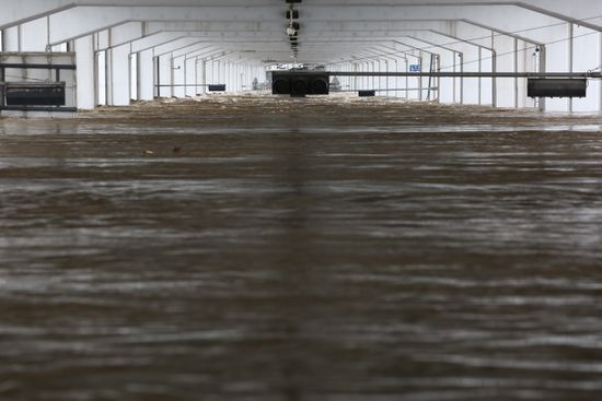 Inundated Submerged Bridge On Han River Editorial Stock Photo - Stock ...