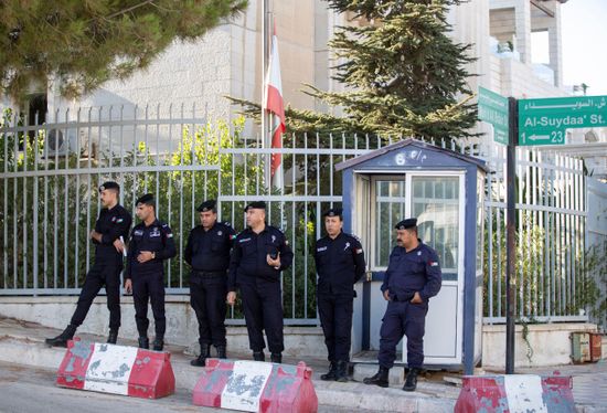 Jordan Security Forces Stand Front Lebanese Editorial Stock Photo ...