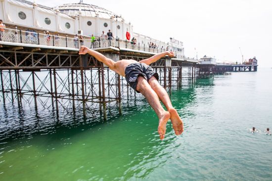 Kids Can Be Seen Jumping Pontoon Editorial Stock Photo - Stock Image ...