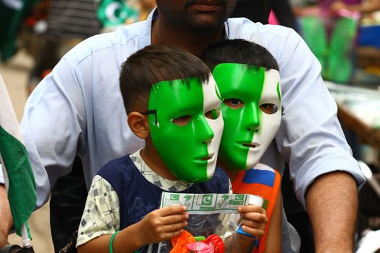 Pakistani Boys Wear Masks Colors National Editorial Stock Photo - Stock ...