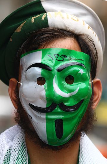 Pakistani Man Wears Mask Colors National Editorial Stock Photo - Stock ...