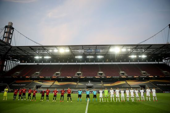 Players Line Inside Stadium Empty Seats Editorial Stock Photo - Stock ...