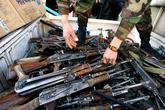 Soldier Collecting Weapons During Handover Ceremony Editorial Stock ...