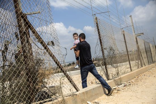 Palestinian Families Cross Breach Electrical Separation Editorial Stock ...