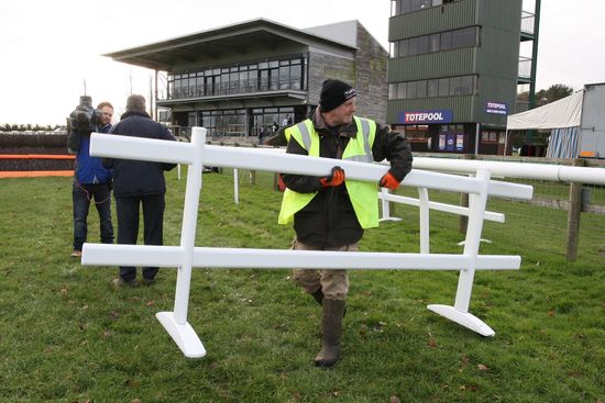 Groundsman Gary Eldridge Uses Trestle Block Editorial Stock Photo ...