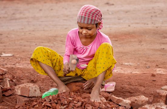 Bangladeshi Child Laborer Breaks Bricks Brick Editorial Stock Photo ...