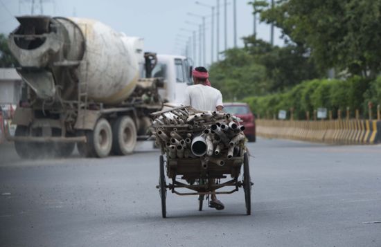 Rickshaw Loaded Construction Material Seen Along Editorial Stock Photo ...