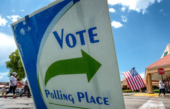 Voters Pass Front Polling Place Sign Editorial Stock Photo - Stock ...