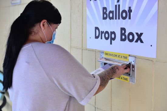 Voter Drop Their Ballot Drop Box Editorial Stock Photo - Stock Image ...