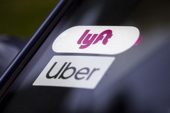 Uber Lyft Stickers Displayed On Car Editorial Stock Photo - Stock Image ...