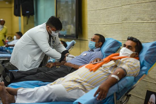 Doctor Attends Man Donating Blood During Editorial Stock Photo - Stock ...