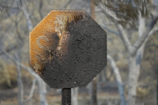 Burnt Stop Sight Stands After Lnu Editorial Stock Photo - Stock Image ...