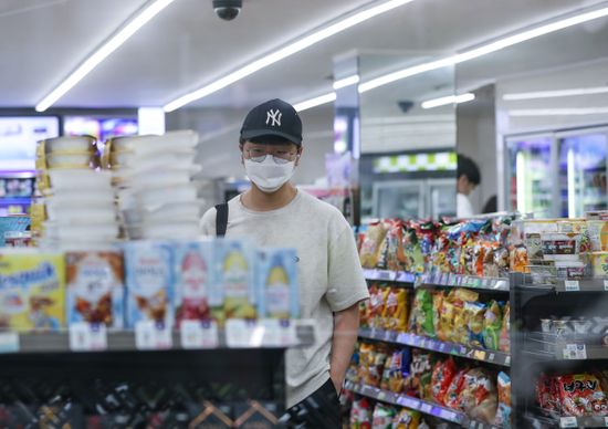 Man Wearing Mask Shops Convenience Store Editorial Stock Photo - Stock ...