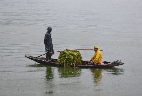 Boatmen Wear Rain Jackets They Clear Editorial Stock Photo - Stock ...