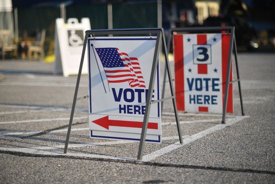 Vote Here Signs Posted Darien Ct Editorial Stock Photo - Stock Image ...