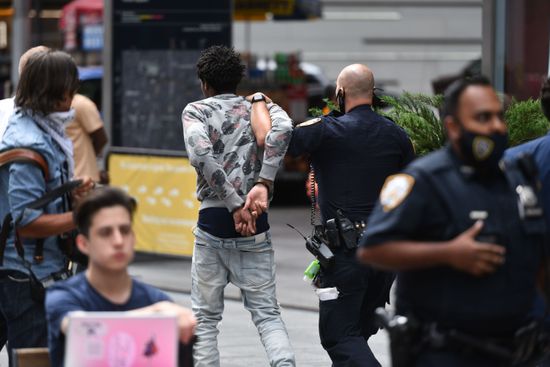 Police Officers Apprehend Arrest Individual Times Editorial Stock Photo ...