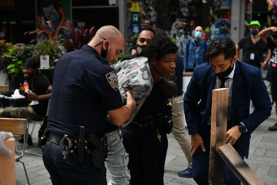 Police Officers Apprehend Arrest Individual Times Editorial Stock Photo ...