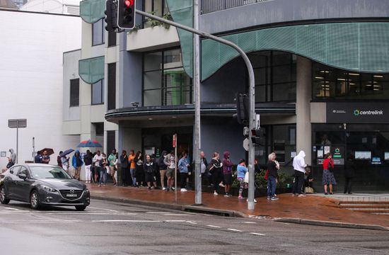 People Line Outside Centrelink Get Unemployment Editorial Stock Photo ...