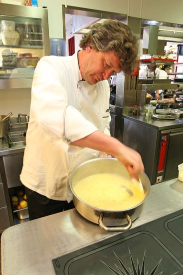 Chef Rowley Leigh Prepares Ostrich Egg Editorial Stock Photo - Stock ...