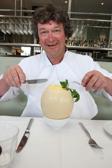 Chef Rowley Leigh Eats Ostrich Egg Editorial Stock Photo - Stock Image ...