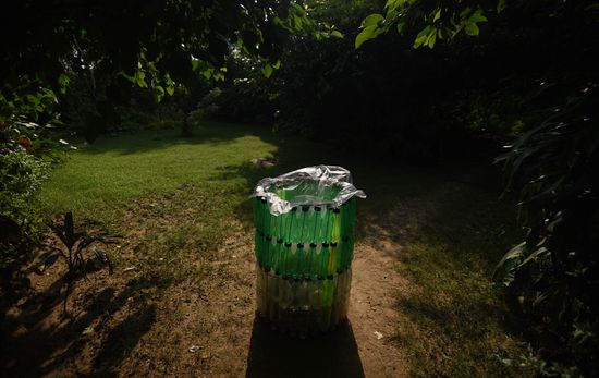 Dustbin Made Plastic Bottles Seen Nursery Editorial Stock Photo - Stock ...