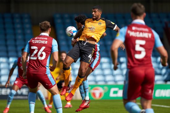 Newports Joss Labadie Battles Scunthorpes Jacob Editorial Stock Photo ...