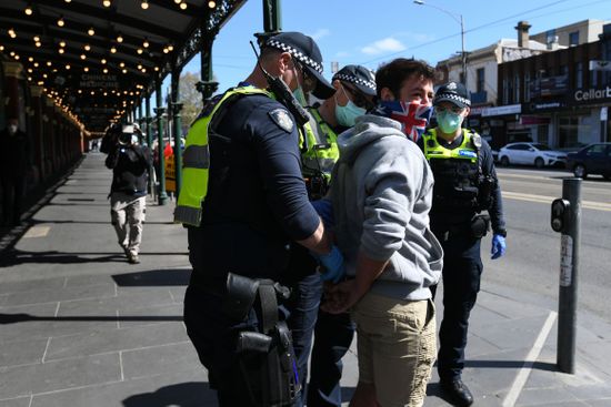 Epa08665648 Person Detained By Police During Editorial Stock Photo ...