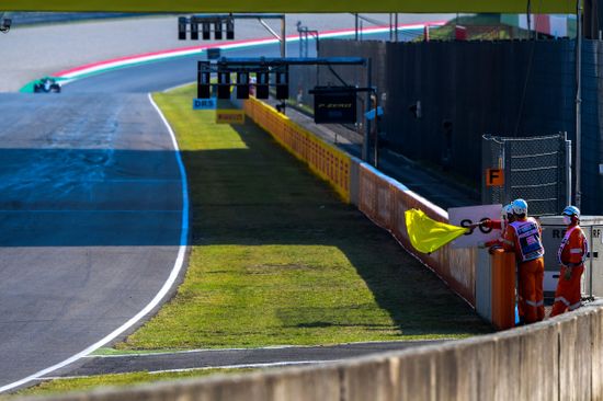 Steward Waves Yellow Flag During Formula Editorial Stock Photo - Stock ...
