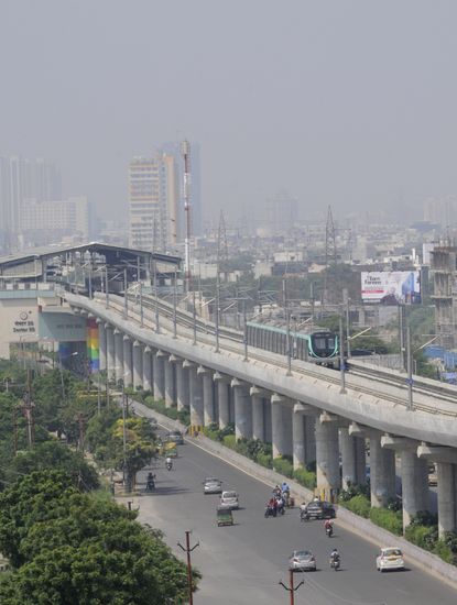 Noida Metro Rail Corporations Nmrc Aqua Editorial Stock Photo - Stock ...