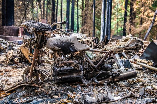 General View Burned Out Motorcycle On Editorial Stock Photo - Stock ...