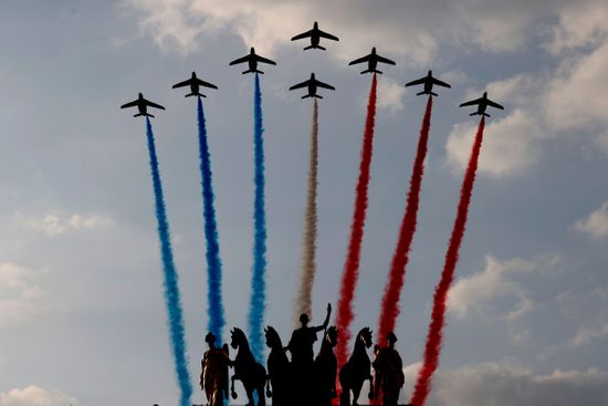 French Jet Fighters Paint Sky France Editorial Stock Photo - Stock ...