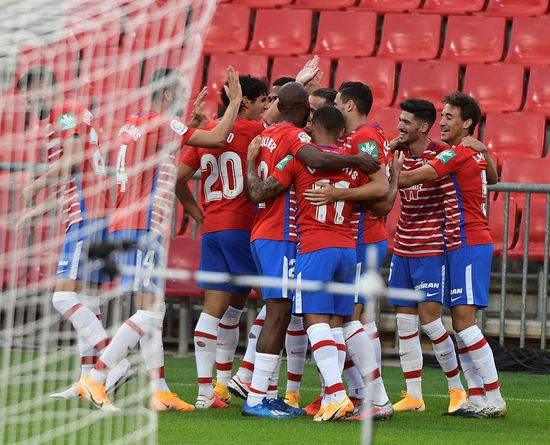 Granada Cfs Players Celebrate During Spanish Editorial Stock Photo ...