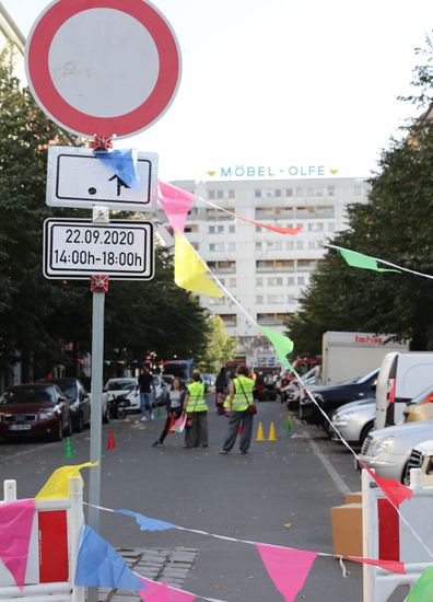 Traffic Sign Blocks Dresdener Street Enable Editorial Stock Photo ...