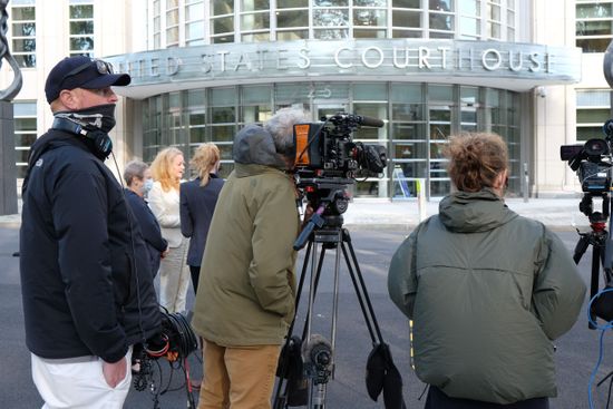 Members Media Outside Federal Court Brooklyn Editorial Stock Photo ...