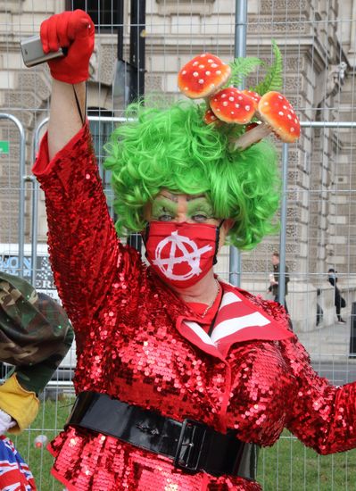 Pantomime Dame Wearing Face Mask Poses Editorial Stock Photo - Stock ...