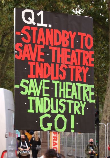 Placard Raised Asking Help Save Theaters Editorial Stock Photo - Stock ...