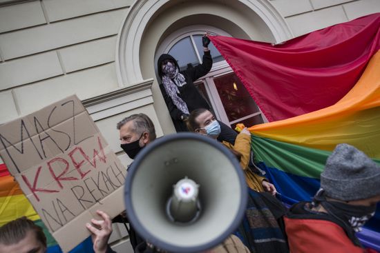 Students Hold Rainbow Flags Placard Saying Editorial Stock Photo ...