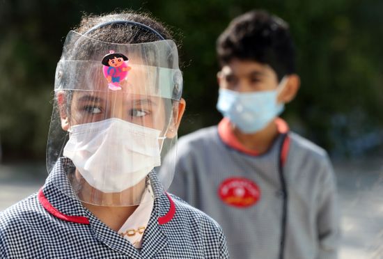Tunisian Child Wears Face Shield School Editorial Stock Photo - Stock ...
