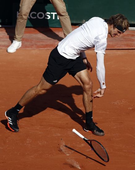 Alexander Zverev Germany Throws His Racket Editorial Stock Photo ...