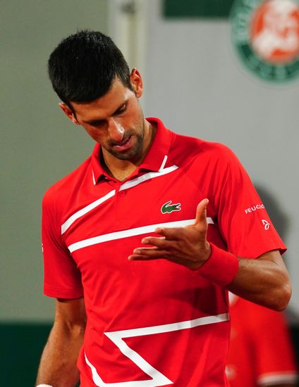 Novak Djokovic Looks His Hand During Editorial Stock Photo - Stock ...