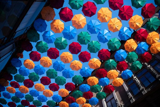Umbrella Sky Project Art Installation Umbrellas Editorial Stock Photo ...