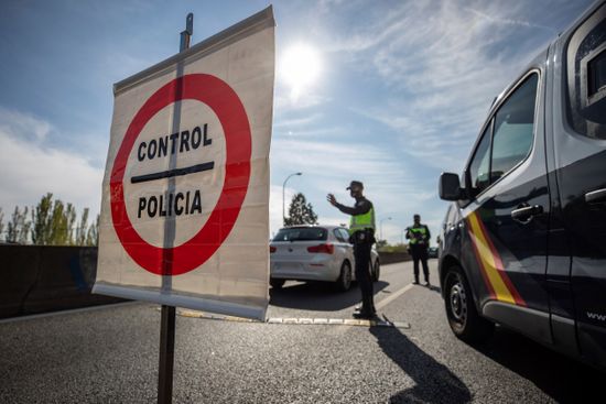 Spanish Police Officers Halt Vehicles Control Editorial Stock Photo ...