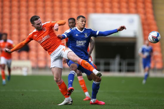 Blackpool Defender Oliver Turton 20 Ipswich Editorial Stock Photo ...