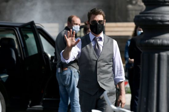 Tom Cruise Face Mask Greets Fans Editorial Stock Photo - Stock Image ...