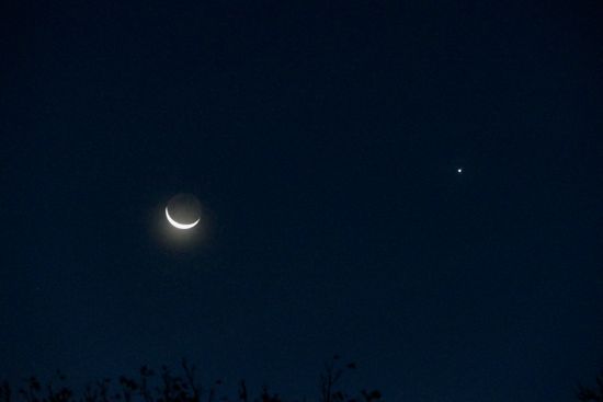 Crescent Moon Mars Sky Editorial Stock Photo - Stock Image | Shutterstock