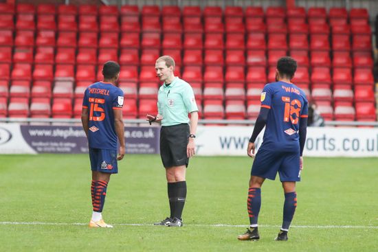 Referee Peter Wright Has Word Blackpool Editorial Stock Photo - Stock ...